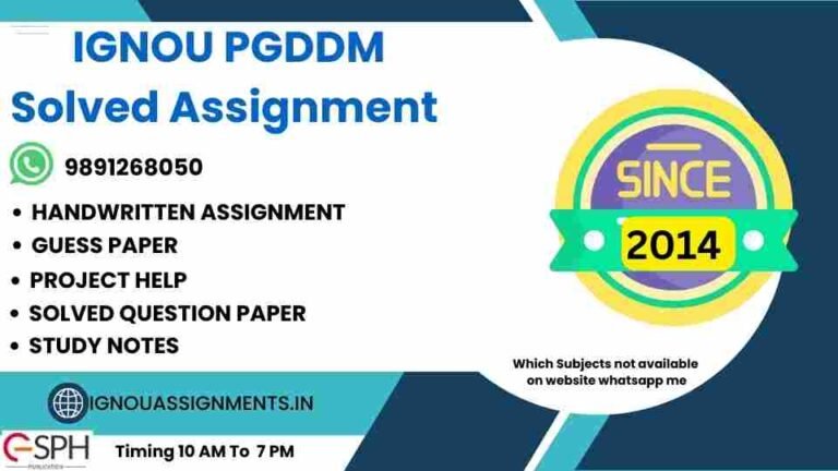 IGNOU PGDDM Solved Assignment PG Diploma In Disaster Management ...