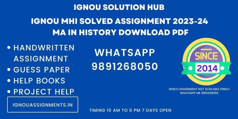 IGNOU MA History (MHI) Solved Assignment 2023-24 Download pdf - IGNOU ... IGNOU MA History (MHI) Solved Assignment 2023-24 Download pdf - IGNOU ...