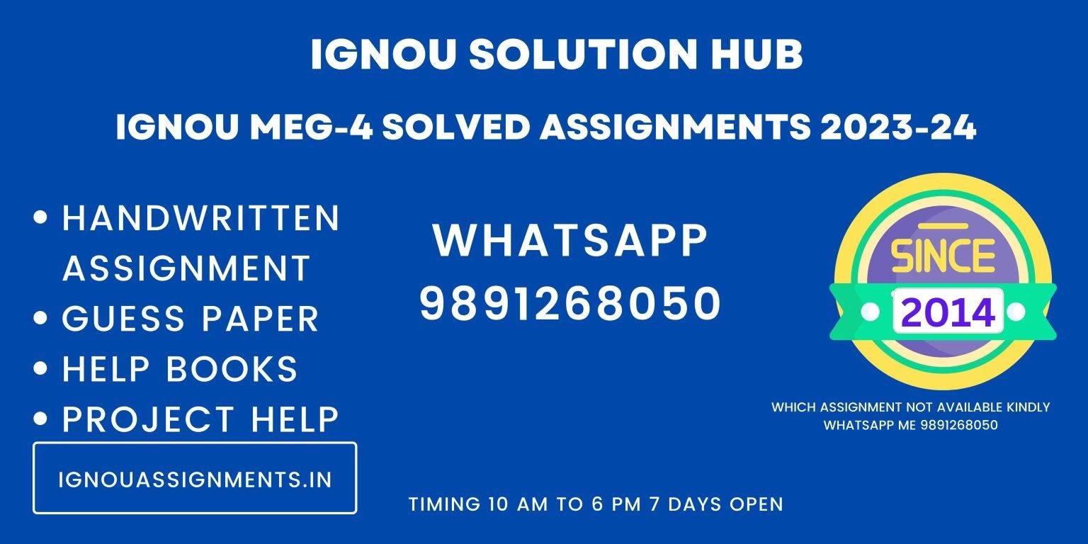IGNOU MEG-4 Solved assignment 2023-24 - IGNOU Solved Assignment