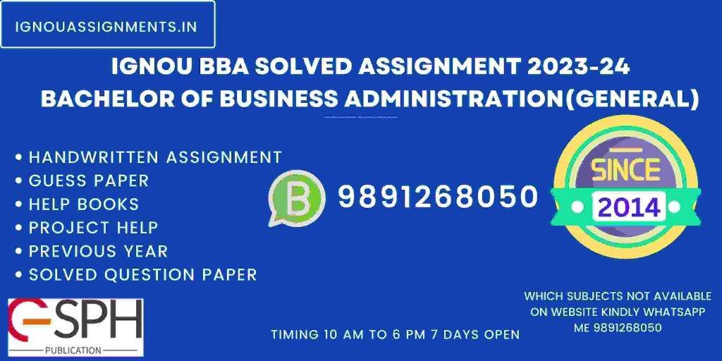 IGNOU BBA Solved Assignments 2023-24 Bachelor of Business ... IGNOU BBA Solved Assignments 2023-24 Bachelor of Business ...