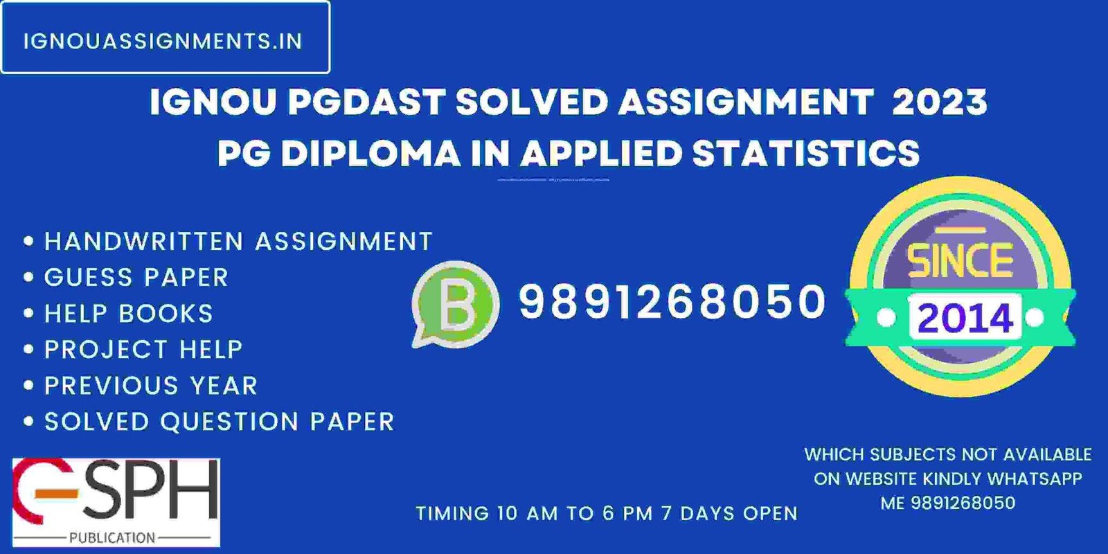 IGNOU PGDAST Solved Assignment 2023 PG Diploma in Applied Statistics ...
