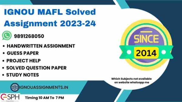 IGNOU MAFL Solved Assignment 2023-24 - IGNOU Solved Assignment