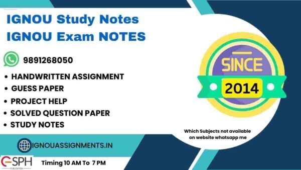 IGNOU Study Notes | IGNOU Exam Notes - IGNOU Solved Assignment