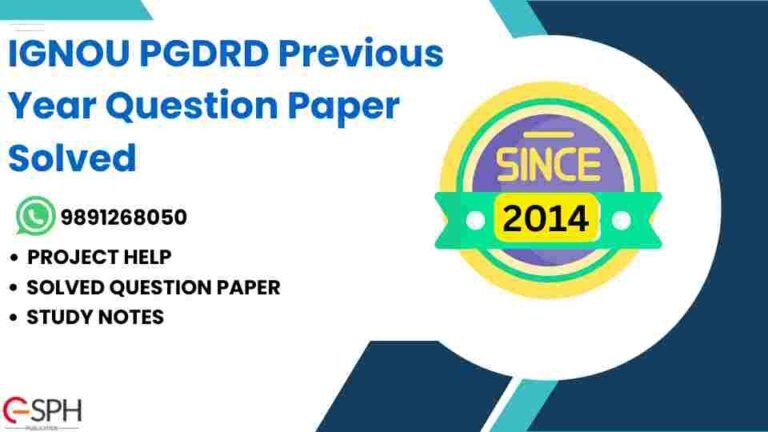 IGNOU PGDRD Previous Year Question Paper Solved - IGNOU Solved Assignment